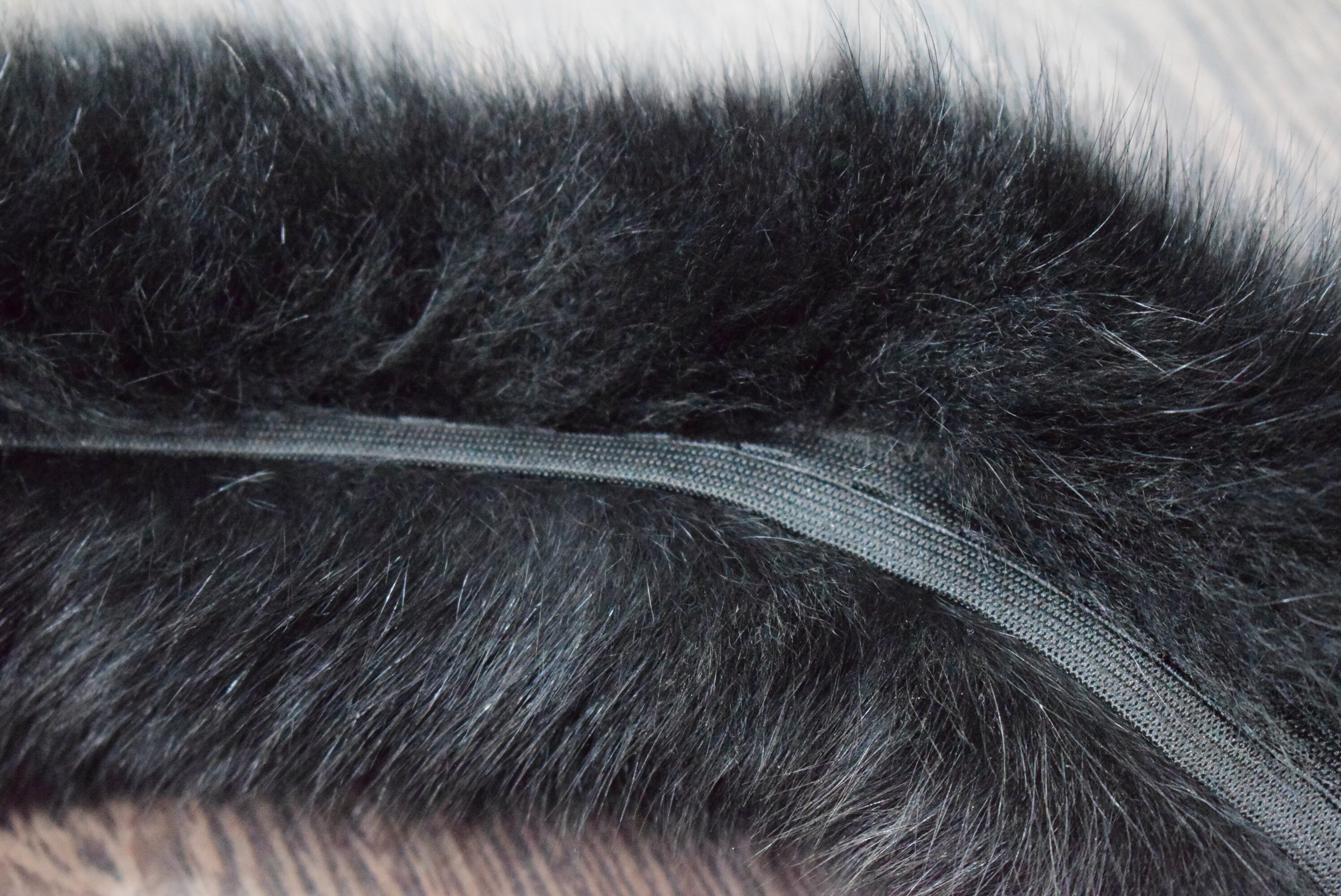 Fox Fur Stripe Set With Fur Cuffs Black Colour Fluffy Soft - Etsy