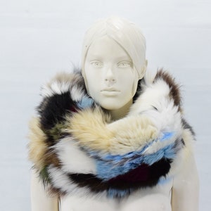 Fox With Raccoon Fur Cowl Neck Warmer Fur With Fabric - Etsy