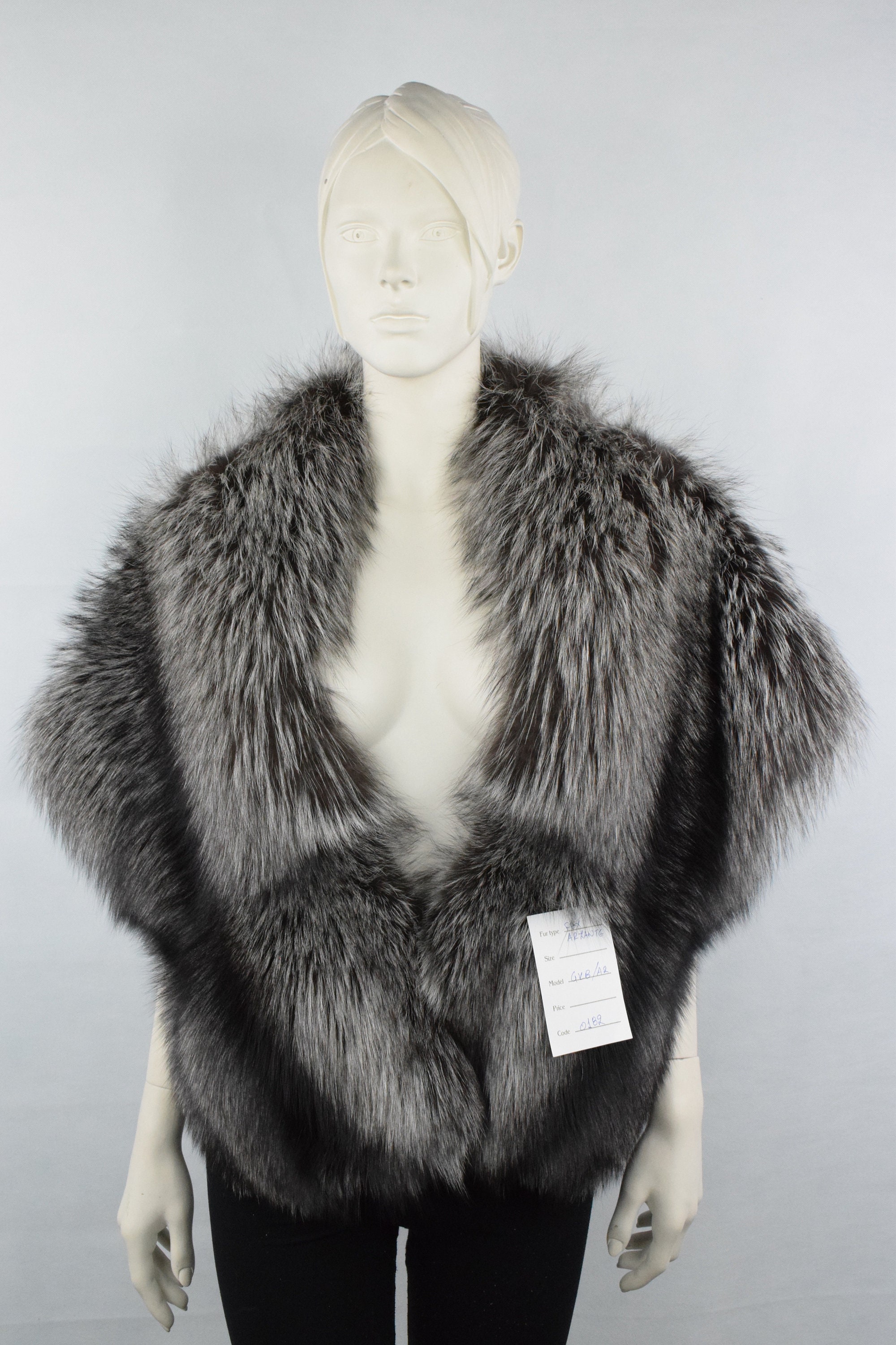 Women's Fur Fox Wrap Shawl Silver Black Color Warm Evening - Etsy