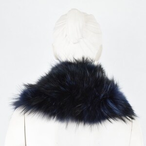 Luxury Women's Fur Finn Raccoon Collar Blue Black Color /neck Warmer - Etsy