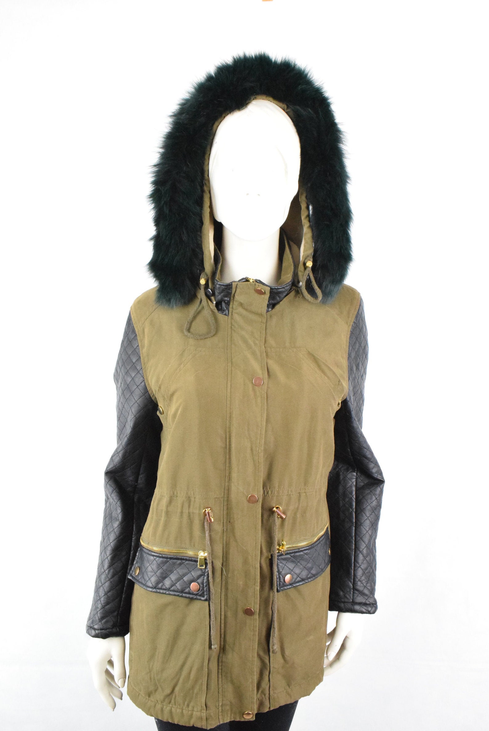 Real Fox Fur Hood Trim for Mens and Womens Dark Green Color / - Etsy