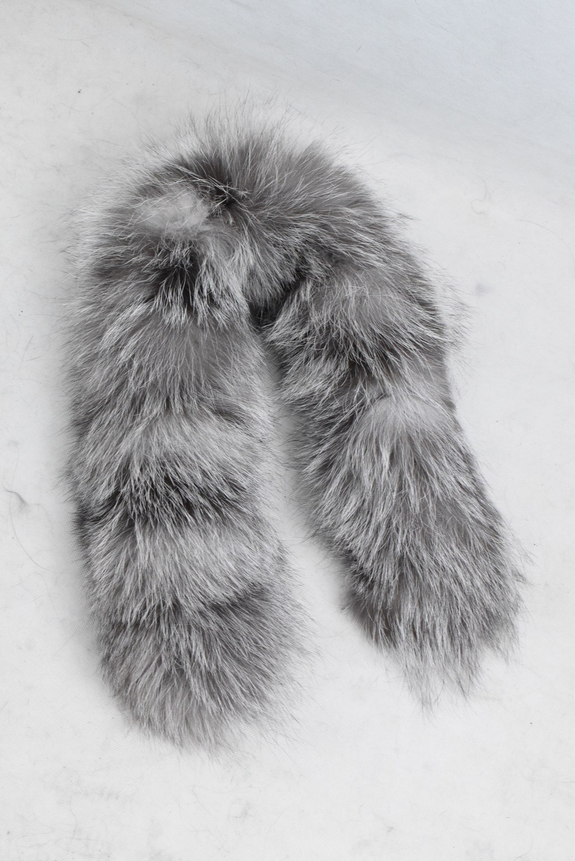 Silver Fox Fur Trim for Hood Detachable Fluffy Stripe Unisex | Etsy