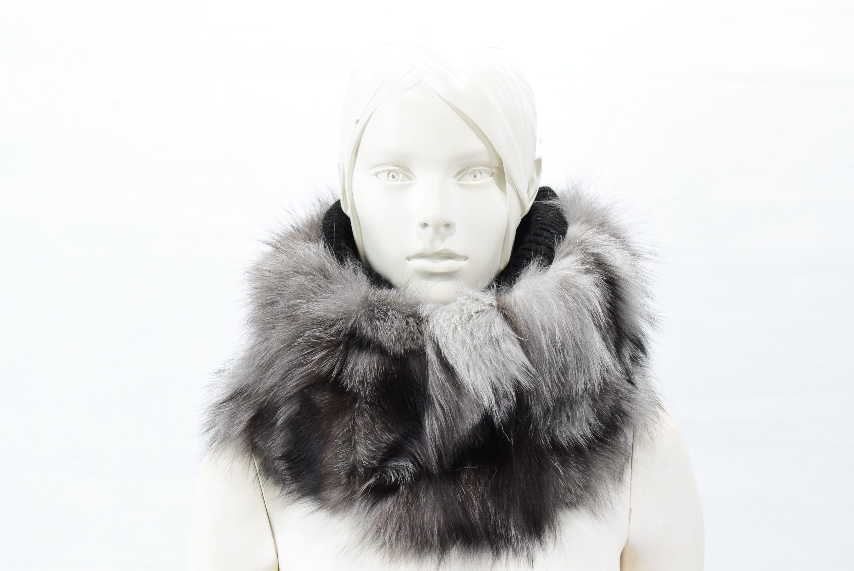 Fox Fur Cowl Νeck Warmer Fur With Fabric Doublufast Hood | Etsy