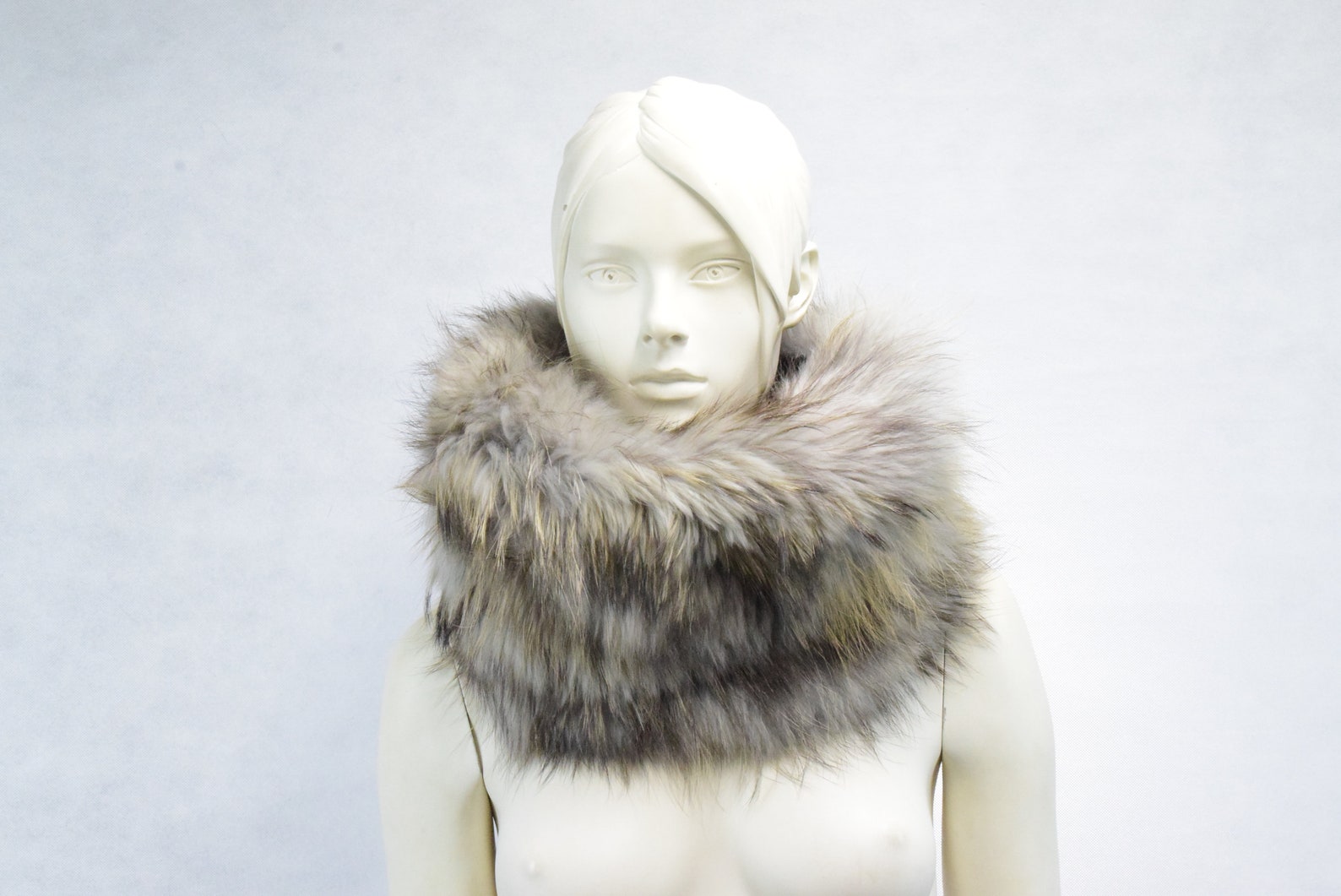 Fur Cowl Νeck Warmer Finn Racoon Fur With Fabric Doublufast - Etsy