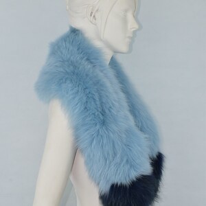 Fur Fox Large Collar, Blue Color, Fluffy and Warm, Luxury Womens Mens ...