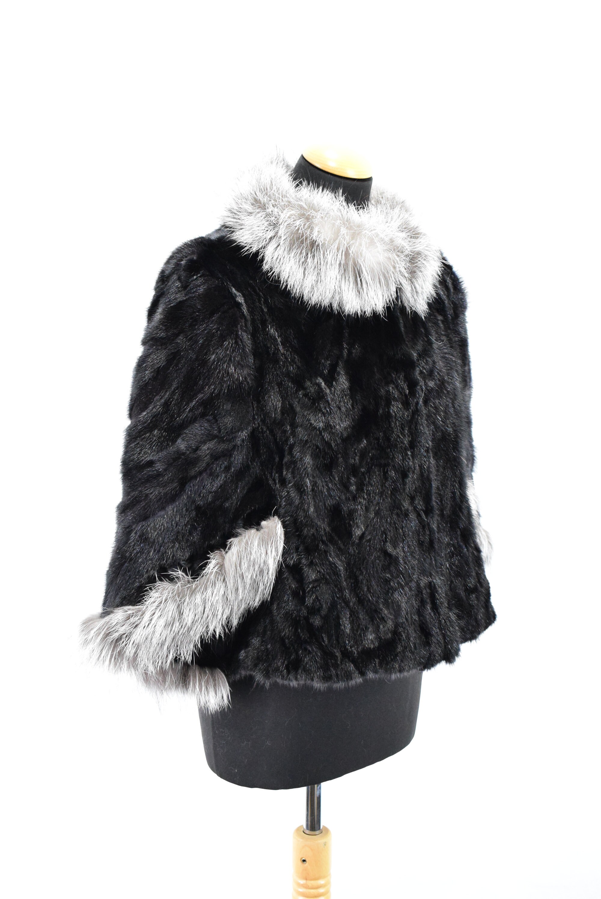 Mink-fox Fur Cape Black & Silver Colour One Size Fits Fox | Etsy
