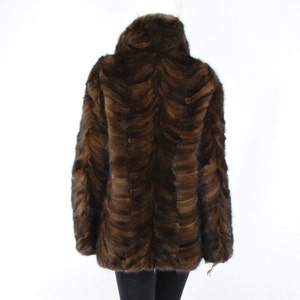 Real Mink Fur Classic Coat Demi Brown Color With Large Warm Collar ...