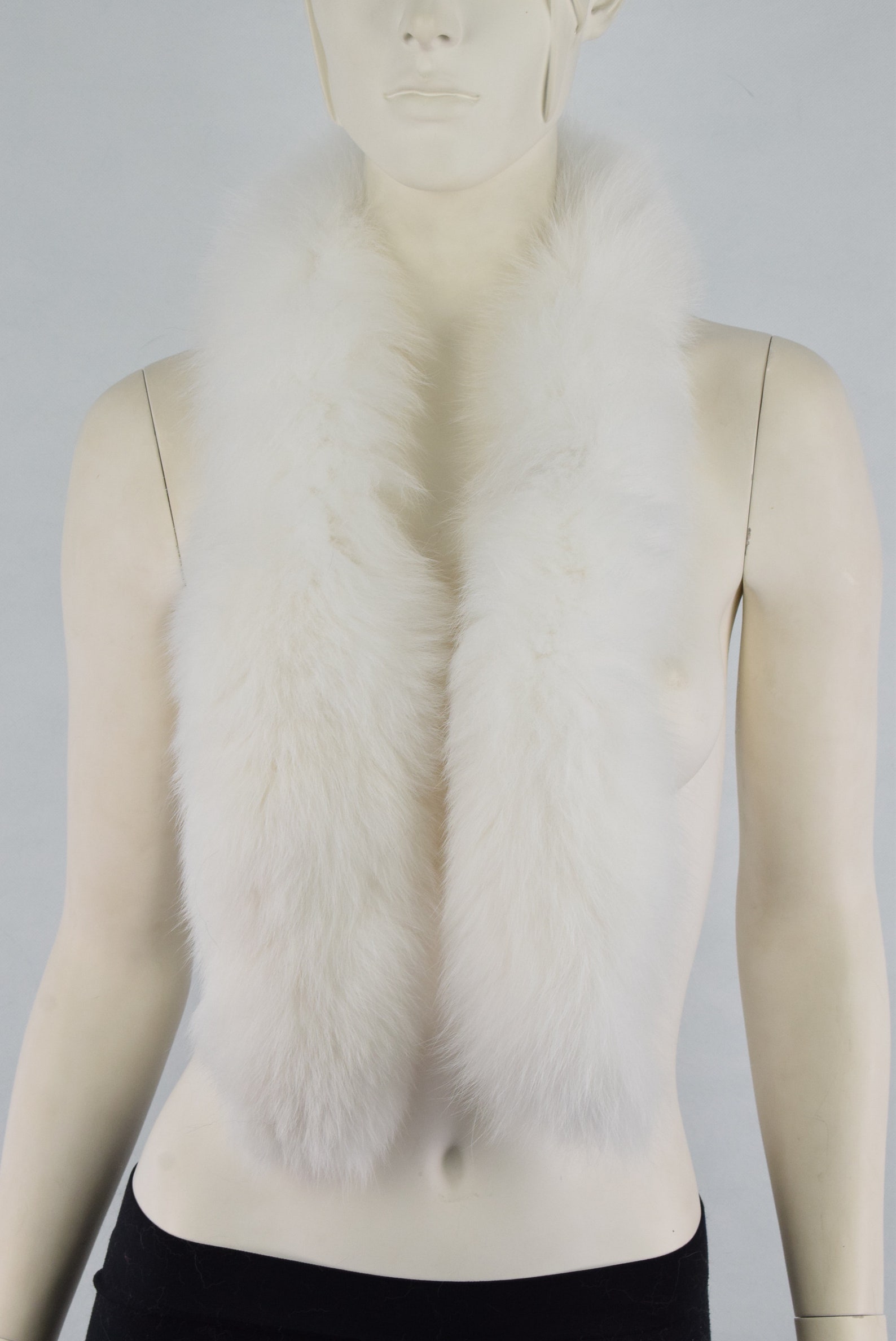Real Fur Fox Scarf Collar White Color Fluffy and Warm Neck - Etsy