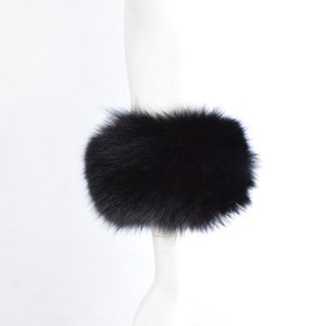 Real Fox Fur Cuffs Black Color / High Quality Fox Skins - Etsy