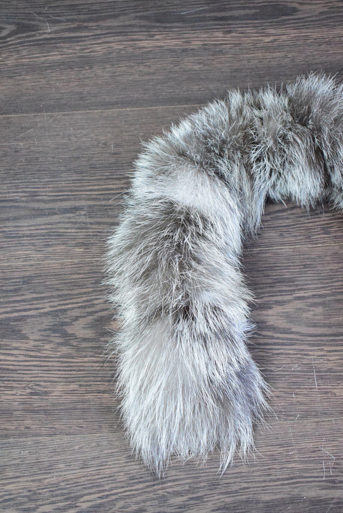 Silver Fox Fur Trim for Hood Detachable Fluffy Stripe Unisex | Etsy