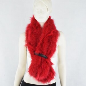 Fur Fox Scarf Red Color Soft and Warm Accessory for Womens, Neck Warmer ...