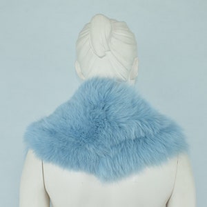 Fur Fox Large Collar, Blue Color, Fluffy and Warm, Luxury Womens Mens ...