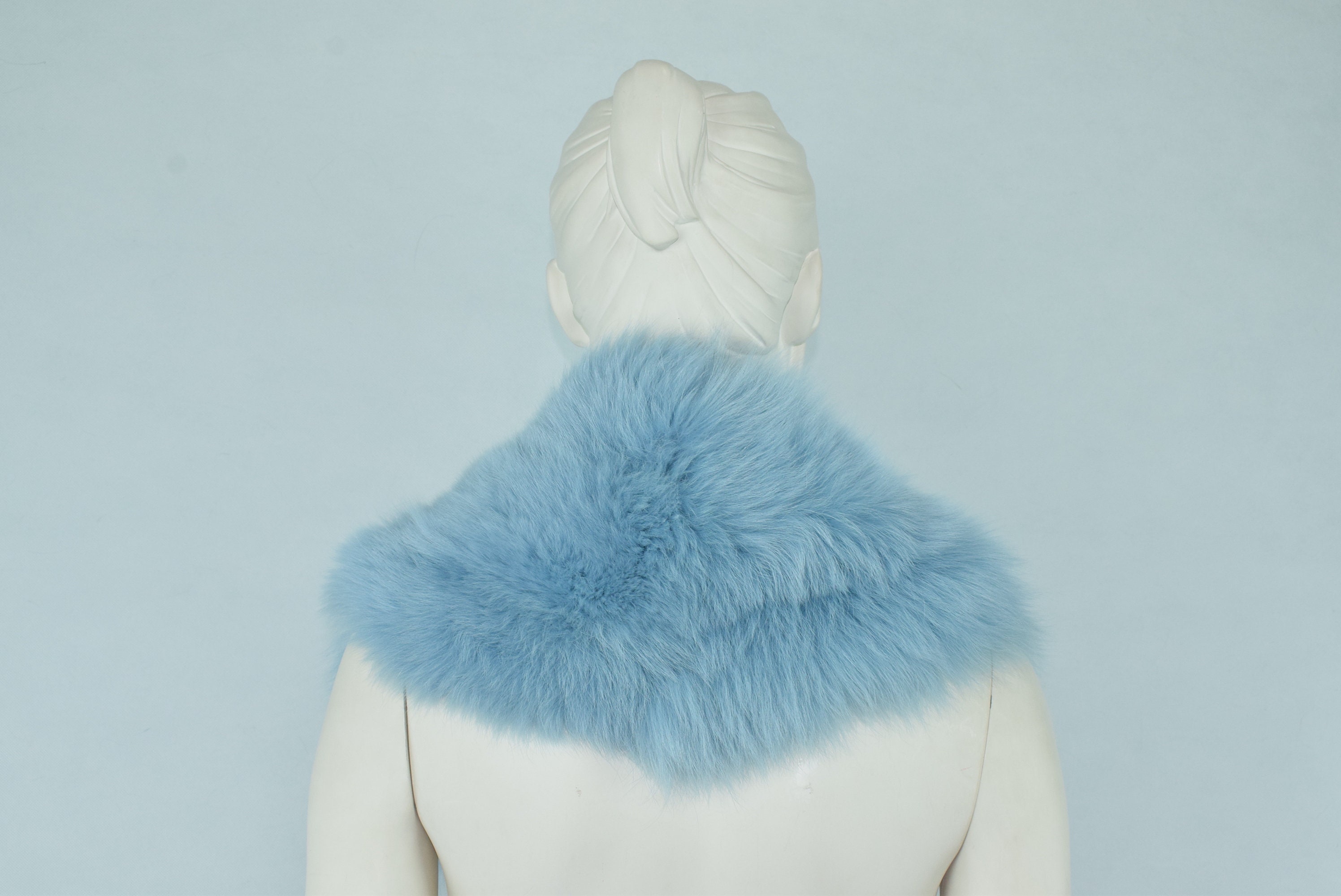 Fur Fox Large Collar Blue Color Fluffy and Warm Luxury - Etsy