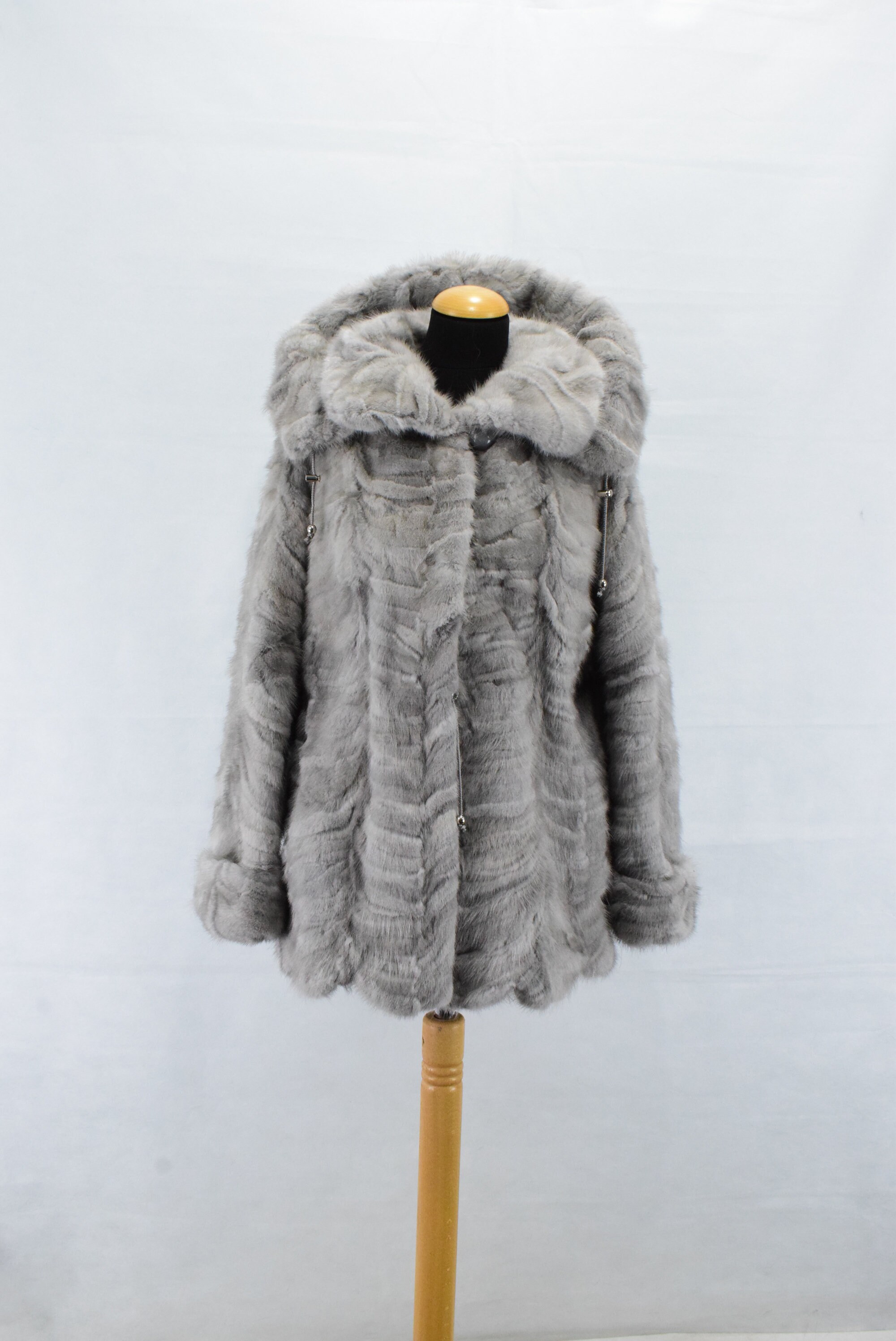 Fur Mink Coat Sapphire Colour Detachable Large Hood Unique - Etsy
