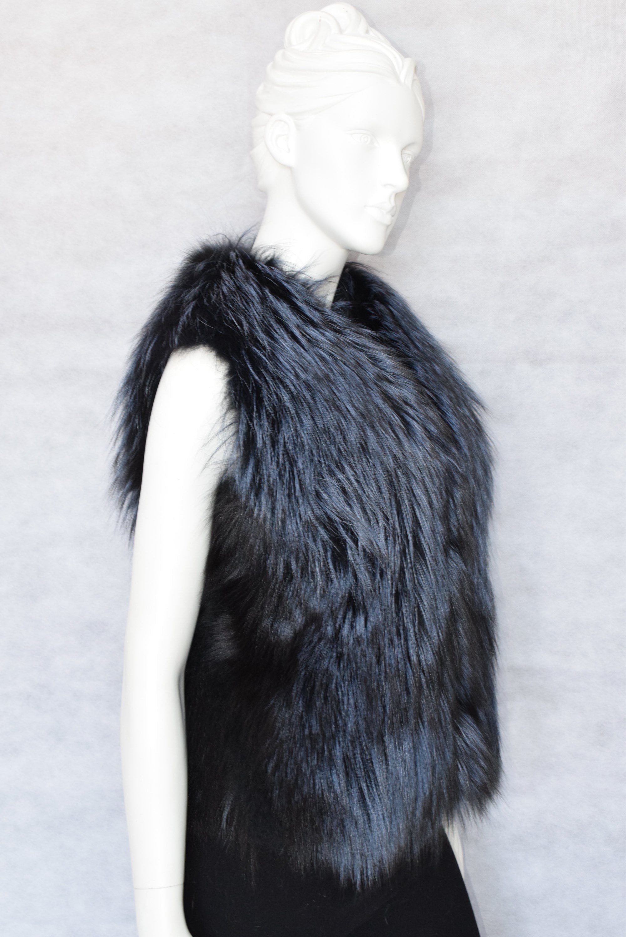 Luxury Real Fox Fur Short Vest Blue Black Color/ High Quality - Etsy