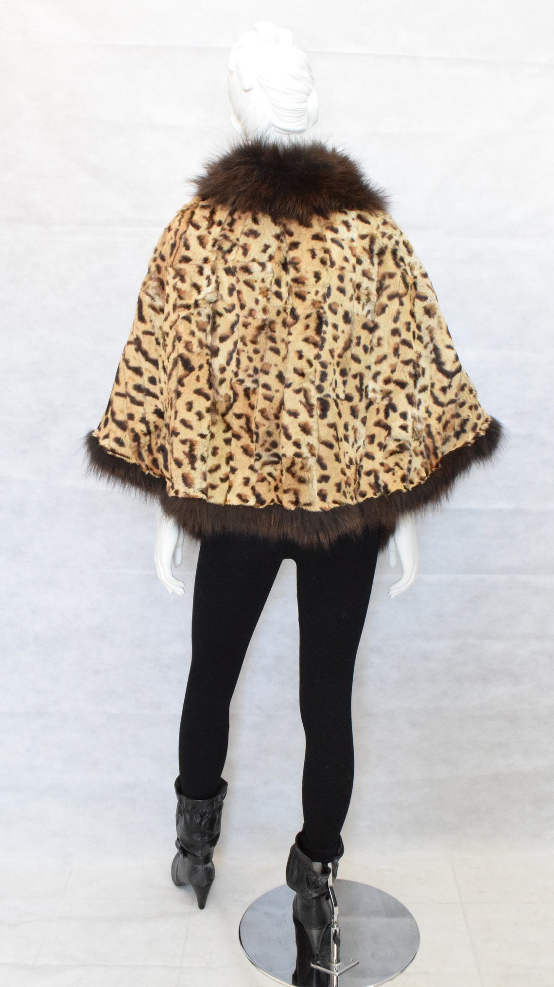 Fur Rabbit & Finn Raccoon Poncho Cape Animal Print With | Etsy