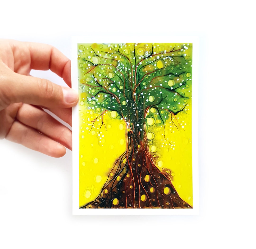 Postcard Spring Tree Painting Postcards Postcard Tree Art Postcards ...