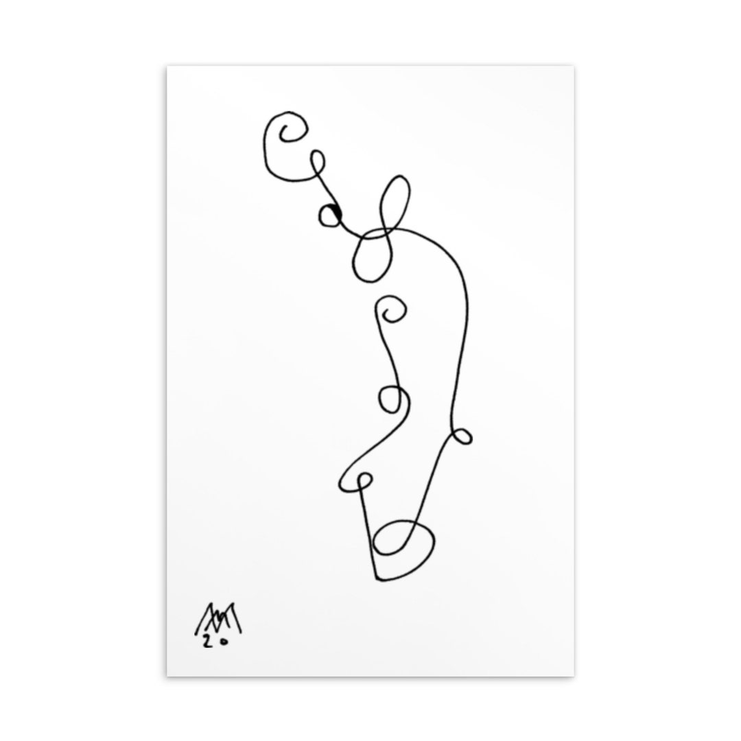 Postcard Man Drawing Postcards Art Postcards - Etsy