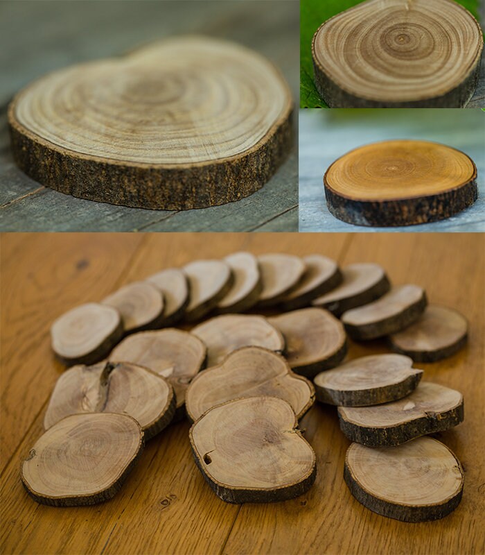 Natural Sanded Olive Wood Slices Round Wooden Chips Discs for - Etsy UK