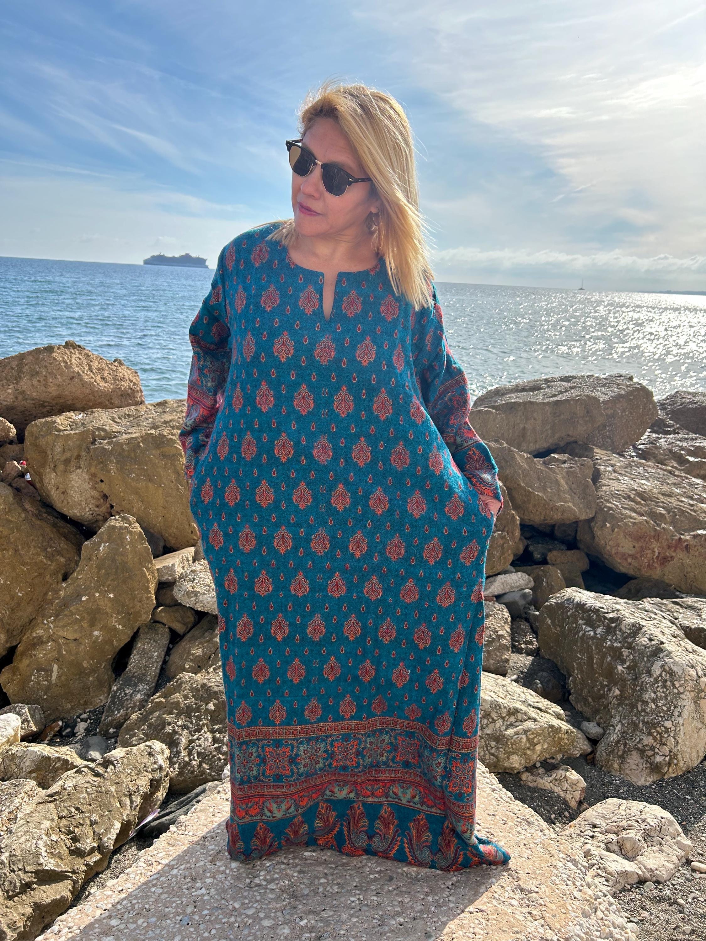 Wool Kaftan, Lounge Wear, Resort Wear,gifts for Her,boho Wool Kaftan ...