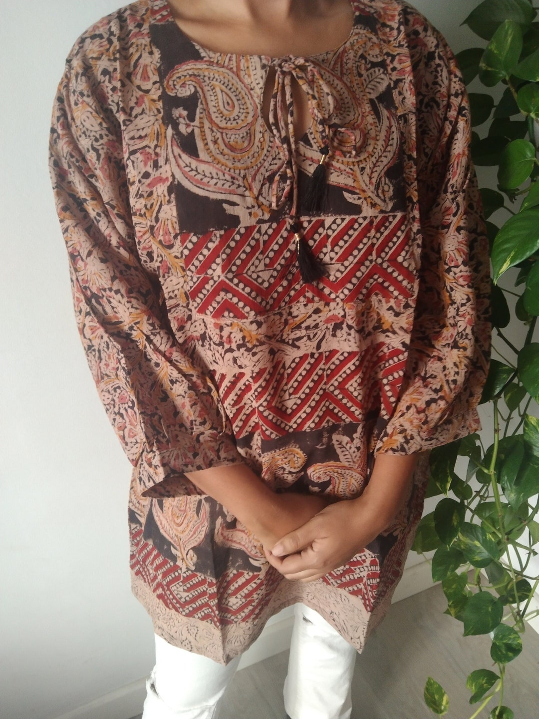 Cotton Tunic,block Print Tunic,resort Wear, Loungewear,summer Tunic ...