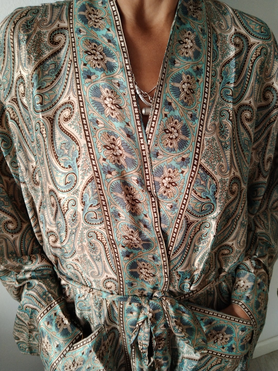 Unisex Paisley Robe,saree Robe,gifts for Him,gifts for Her,boho Robe ...