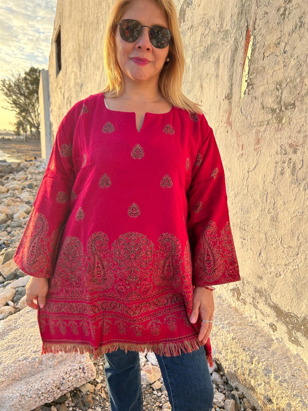 Winter Wool Tunic,wool Kurti,gifts for Her, Christmas Gift, Mom ...
