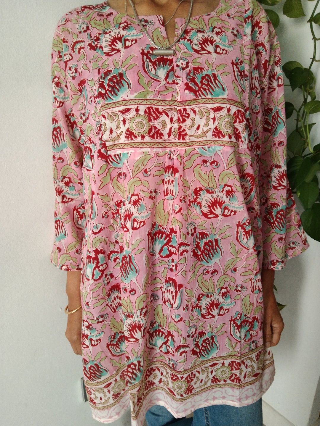 Cotton Block Print Tunic,cotton Tunic, Loungewear,resort Wear,gifts for ...