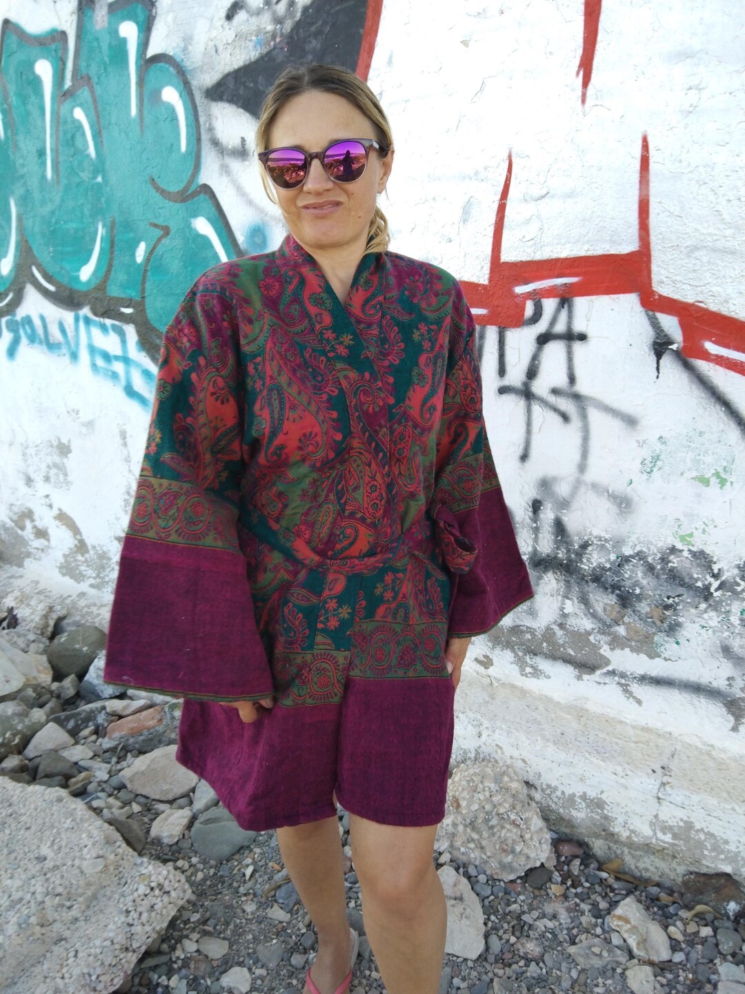 Yak Wool Jacket,yak Wool Robe,short Robe,gifts for Her,mom Postpartum ...