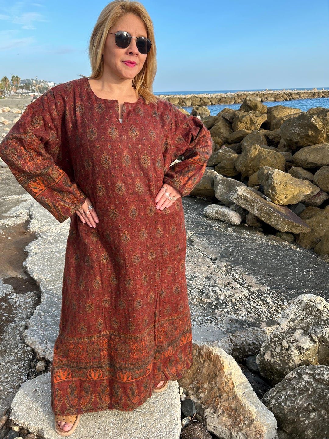 Regular Size Yak Wool Kaftan,wool Robe,wool Kimono,kimono,wool Dress ...