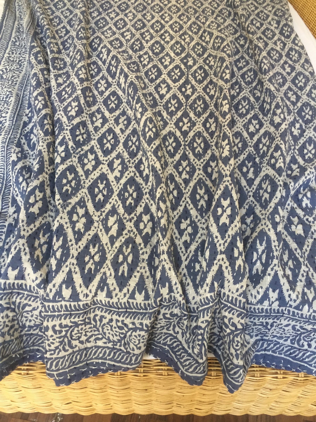 Indigo Quilt,indigo Bedspread,cotton Bedcover,handmade Bedspread ...