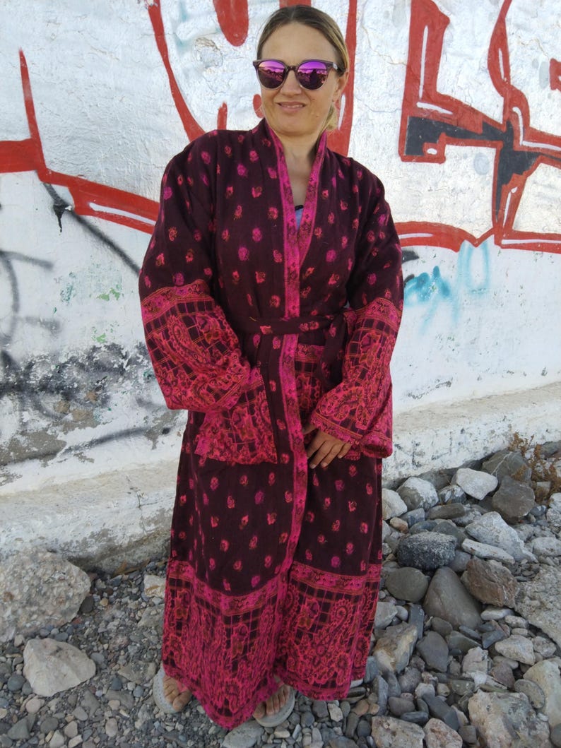 Yak Wool Robe,gifts for Her,wool Robe,wool Kimono,wool Loungewear ...