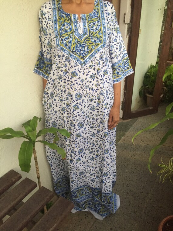 Handmade Kaftancotton Kaftana Line Kaftanblock Print | Etsy