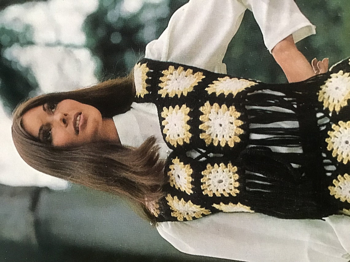 Vintage Crochet Pattern Ladies Skirt and Waistcoat Suit - 4.5mm Crochet ...