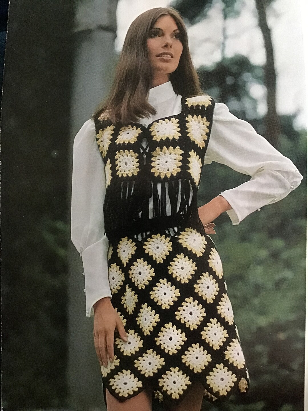 Vintage Crochet Pattern Ladies Skirt and Waistcoat Suit - 4.5mm Crochet ...
