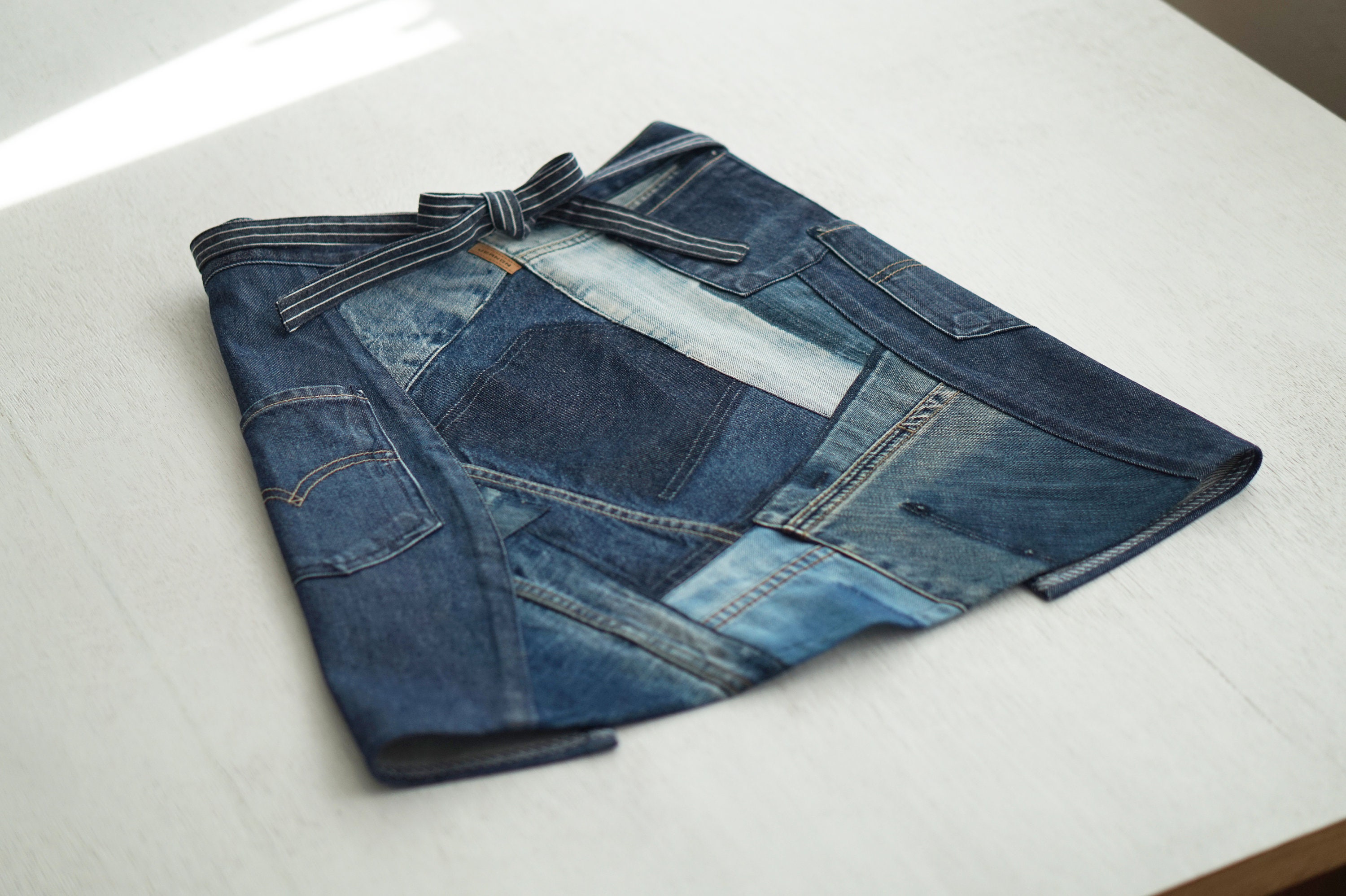JEANON Patchwork Waist Apron Handmade Upcycled Denim Apron - Etsy