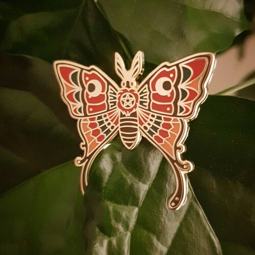 Moon Moth Enamel Pin 1.5 Inches - Etsy