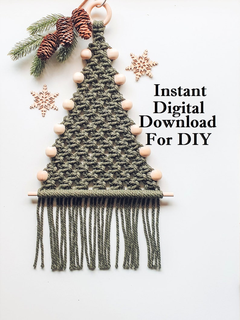 Macrame Pattern Beaded Christmas Tree Pattern/tutorial - Etsy