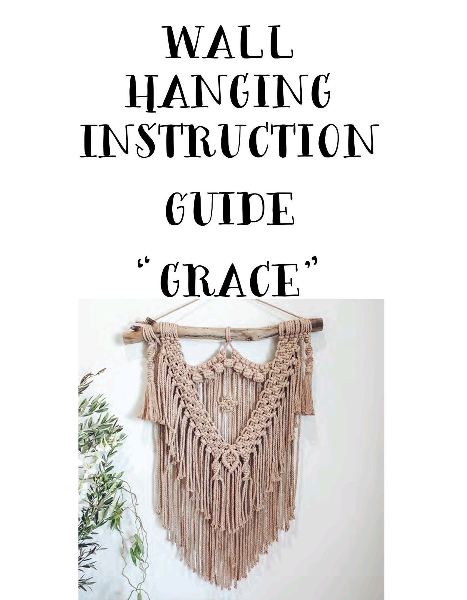 Macrame Pattern Wall Hanging grace Pattern/tutorial PDF - Etsy