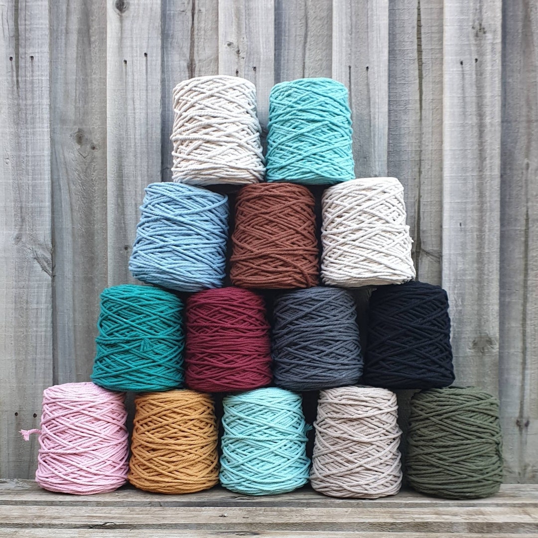Macrame, 5mm, Cotton, Rope, 3ply 1kg. Craft, Weaving, Recycled, Crochet ...