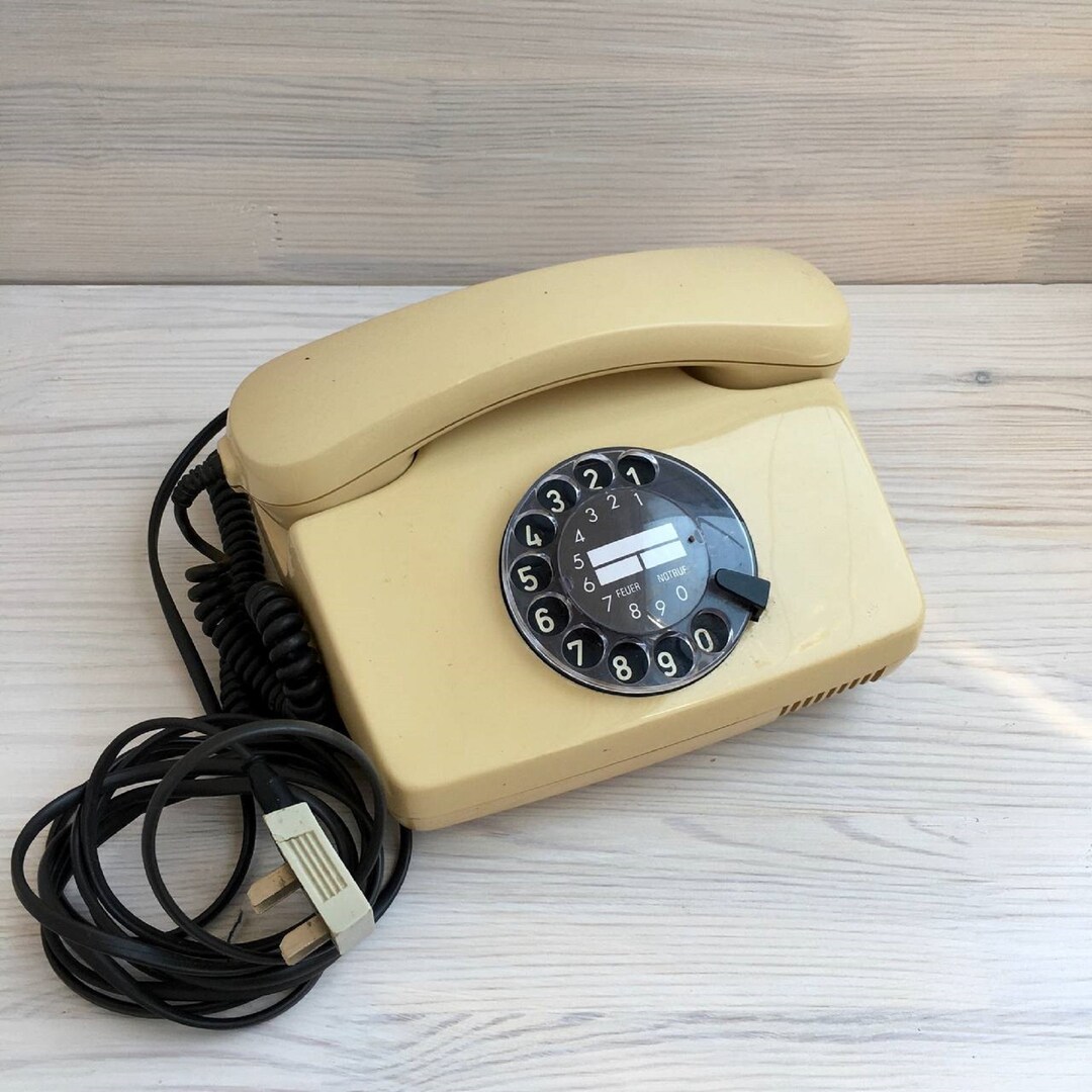 Vintage Working Rotary Desk Phone | Classic Beige Landline Telephone ...
