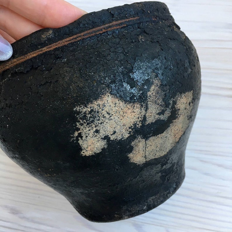 Very Old Black Pottery Crock Vintage Pottery Ceramic Ancient Vase ...