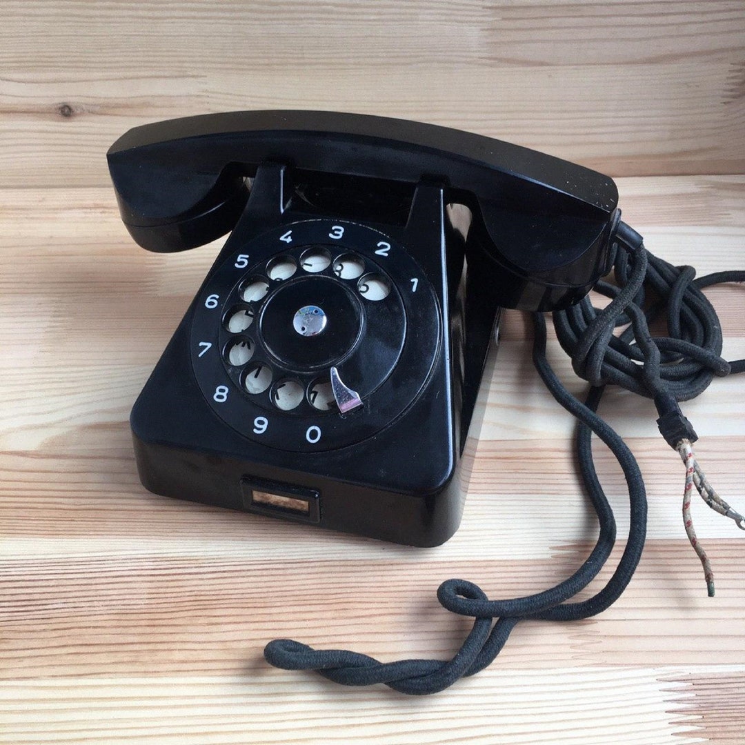 Classic Desk Phone Vintage Black Rotary Phone BUDAVOX Old Dial European ...