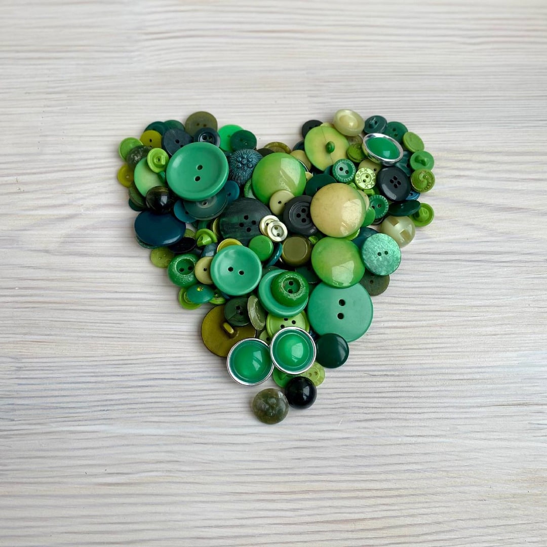 Mix 170 Vintage Green Buttons Bulk Craft Buttons Assorted Sewing ...