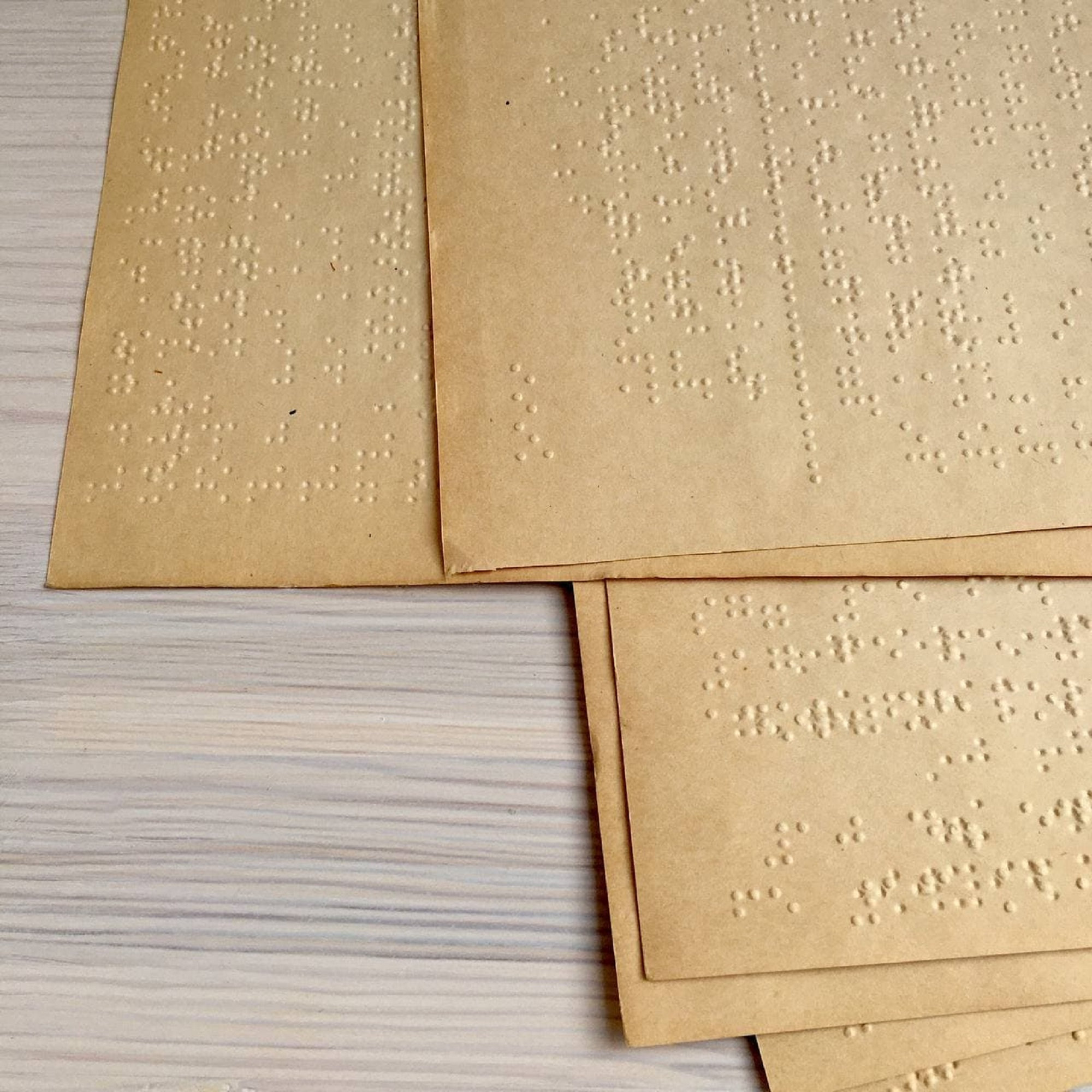 6 LARGE Braille 8.6" by 12" Craft Scrapbook Paper Vintage Beige Double ...