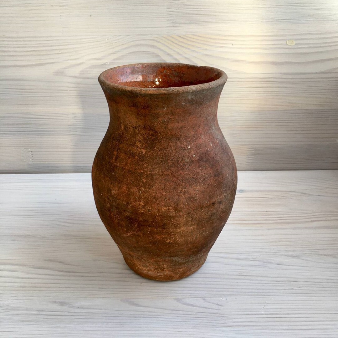 Vintage Terracotta Brown Pottery Crock Antique Pottery Ceramic Ancient ...