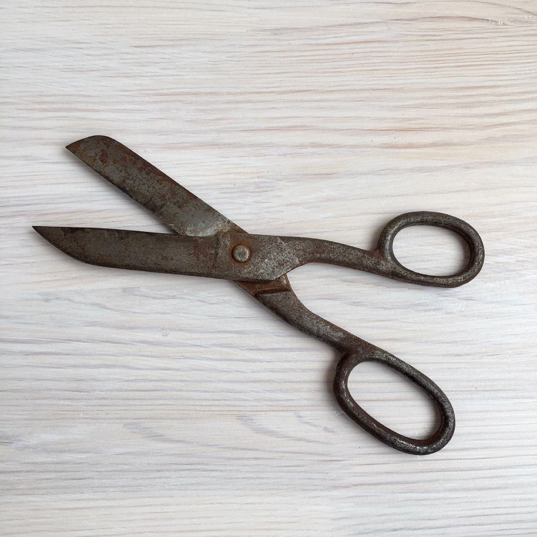 Antique Tailor Shears Large Metal Old Scissors Vintage Collectible ...