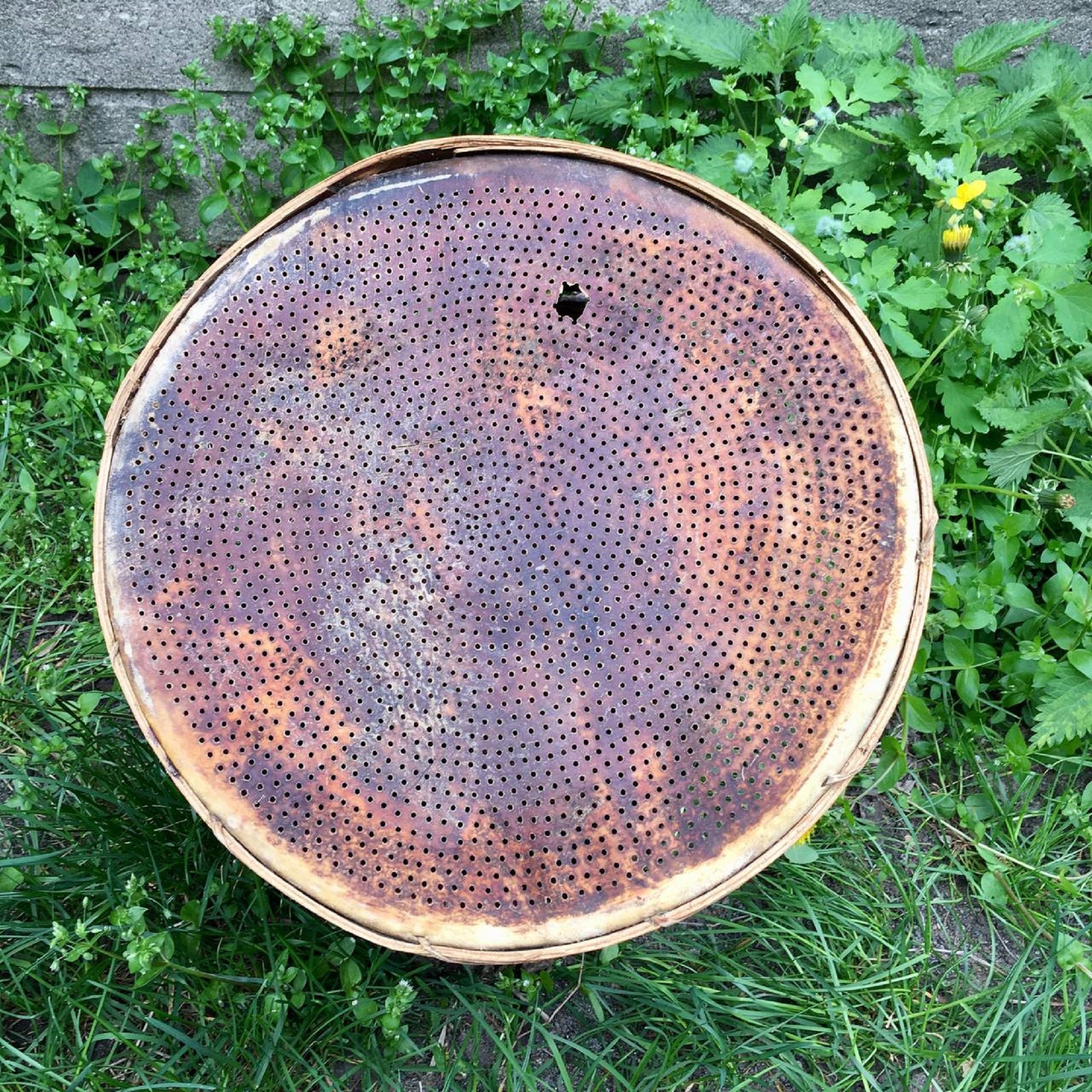 Antique Rustic Sieve Large Wood Sieve Old Flour Sieve Farm Primitive ...