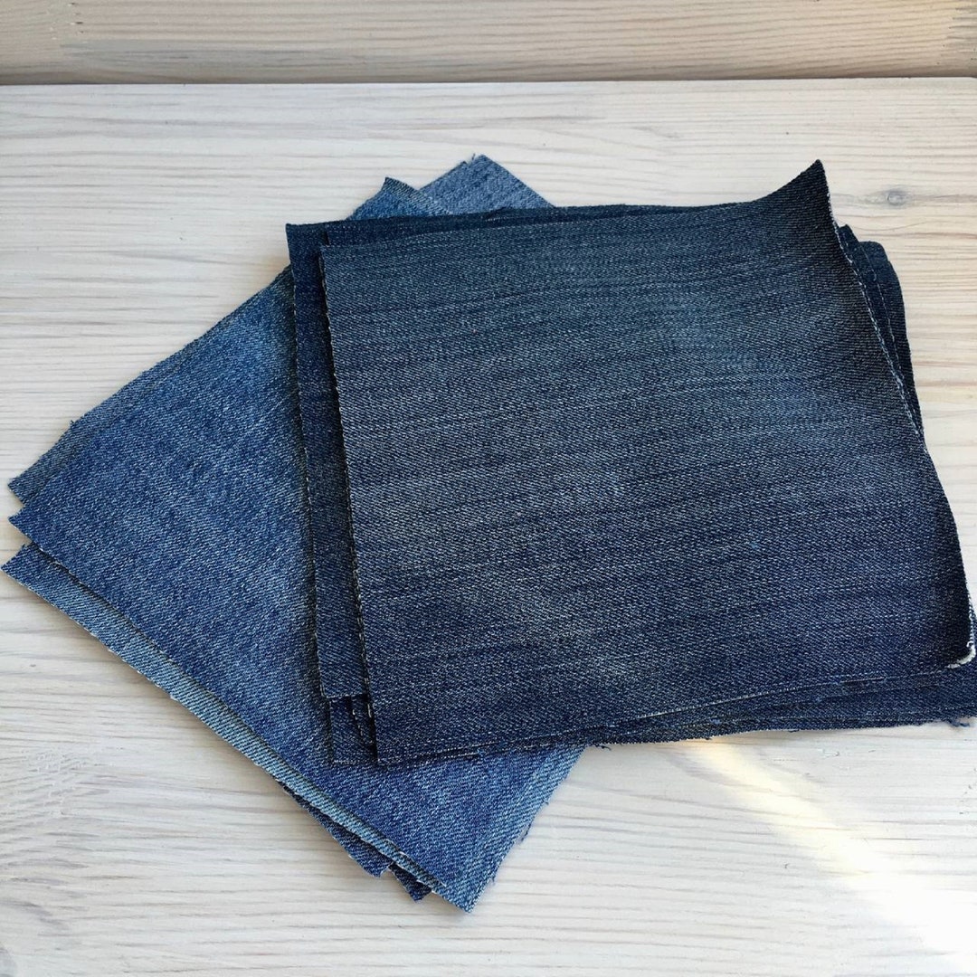 18 Set Denim Squares 7 18 Cm Fabric for Patchwork - Etsy