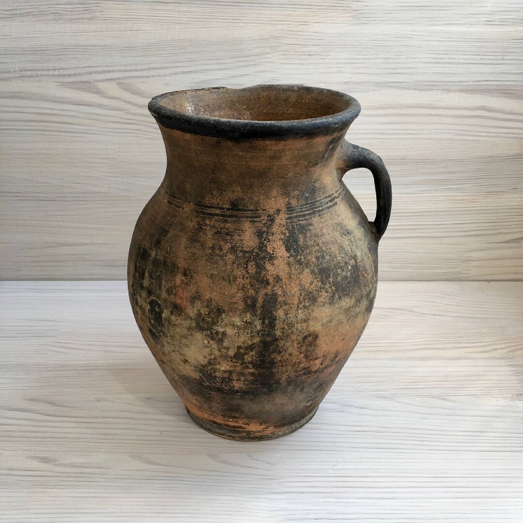Very Old Pottery Crock Vintage Pottery Ceramic Ancient Vase Rustic Folk ...
